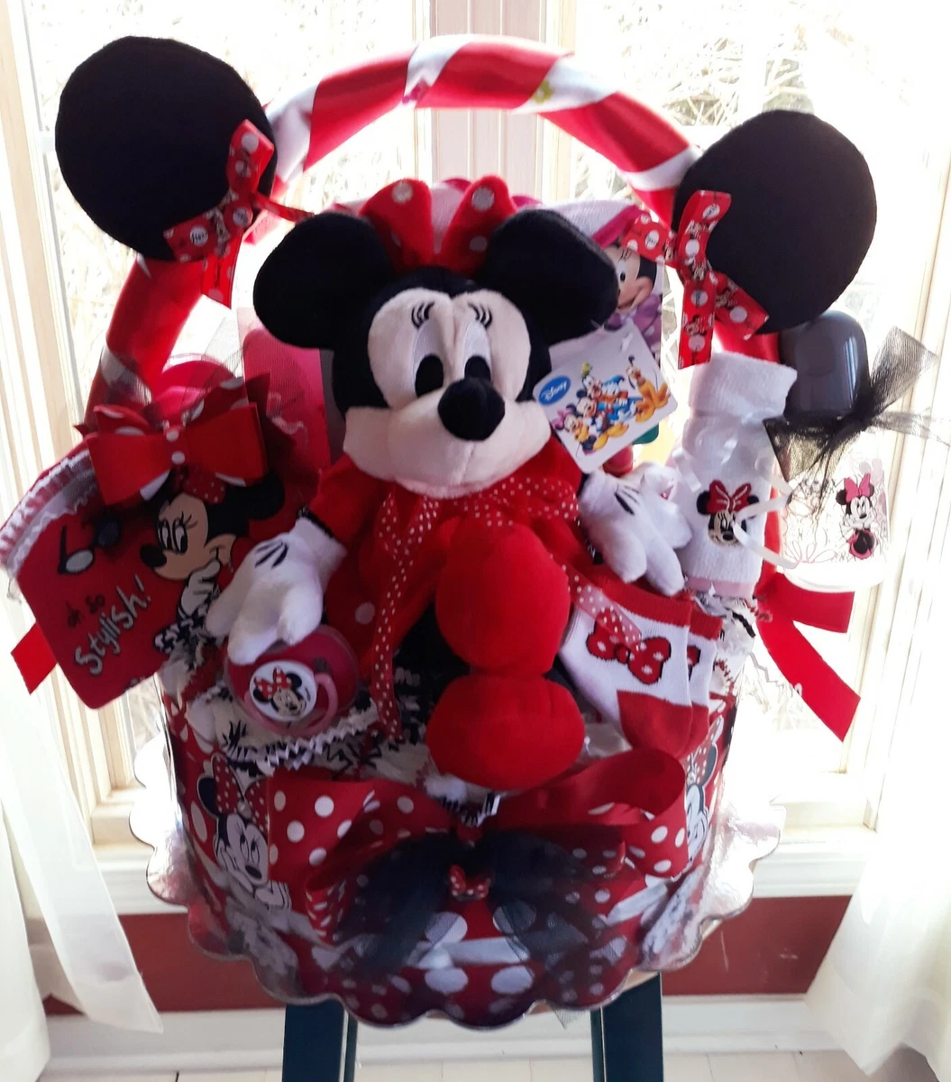 Red Minnie Mouse Baby Shower Cake