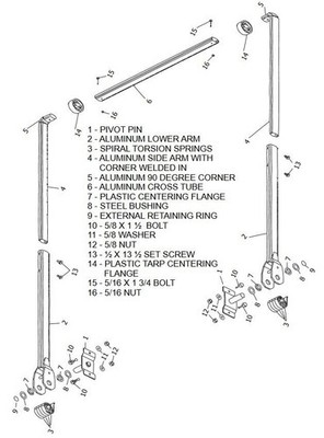 4 Spring Aluminum Arm Kit Pin To Pin For Dump Truck Tarp Systems Up To ...