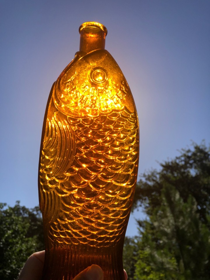 “MINT” GOLDEN AMBER THE FISH BITTERS W H WARE PATENTED 1866 | eBay