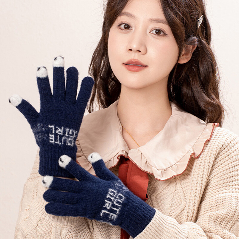 Cute Fingerless Gloves, Wool Creative Warm Winter Office Knitted ...