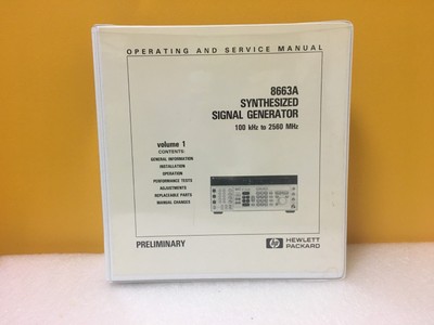 Signal - 8663A Synthesized Signal Generator