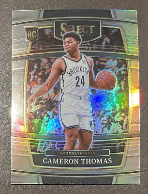 CAMERON THOMAS 2021-22 PANINI SELECT SILVER PRIZM CONCOURSE ROOKIE NETS ...