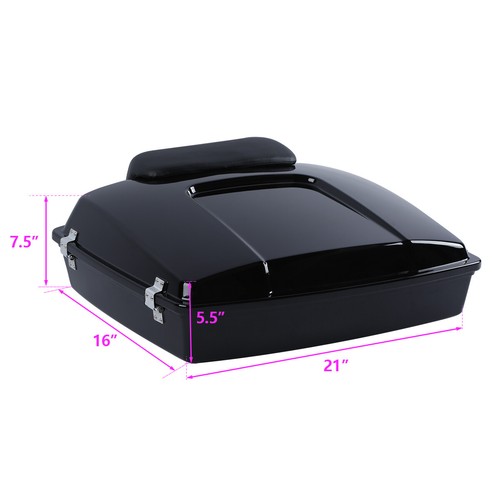 Vivid Black Razor Trunk & Backrest Fit For Harley Touring Road King 97 ...