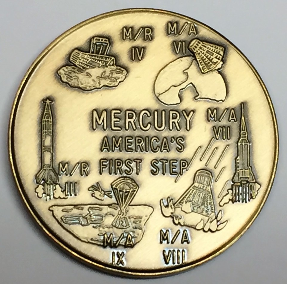 N601 NASA SPACE COIN / MEDAL, 50th ANNIVERSARY OF 1st AMERICAN in SPACE ...