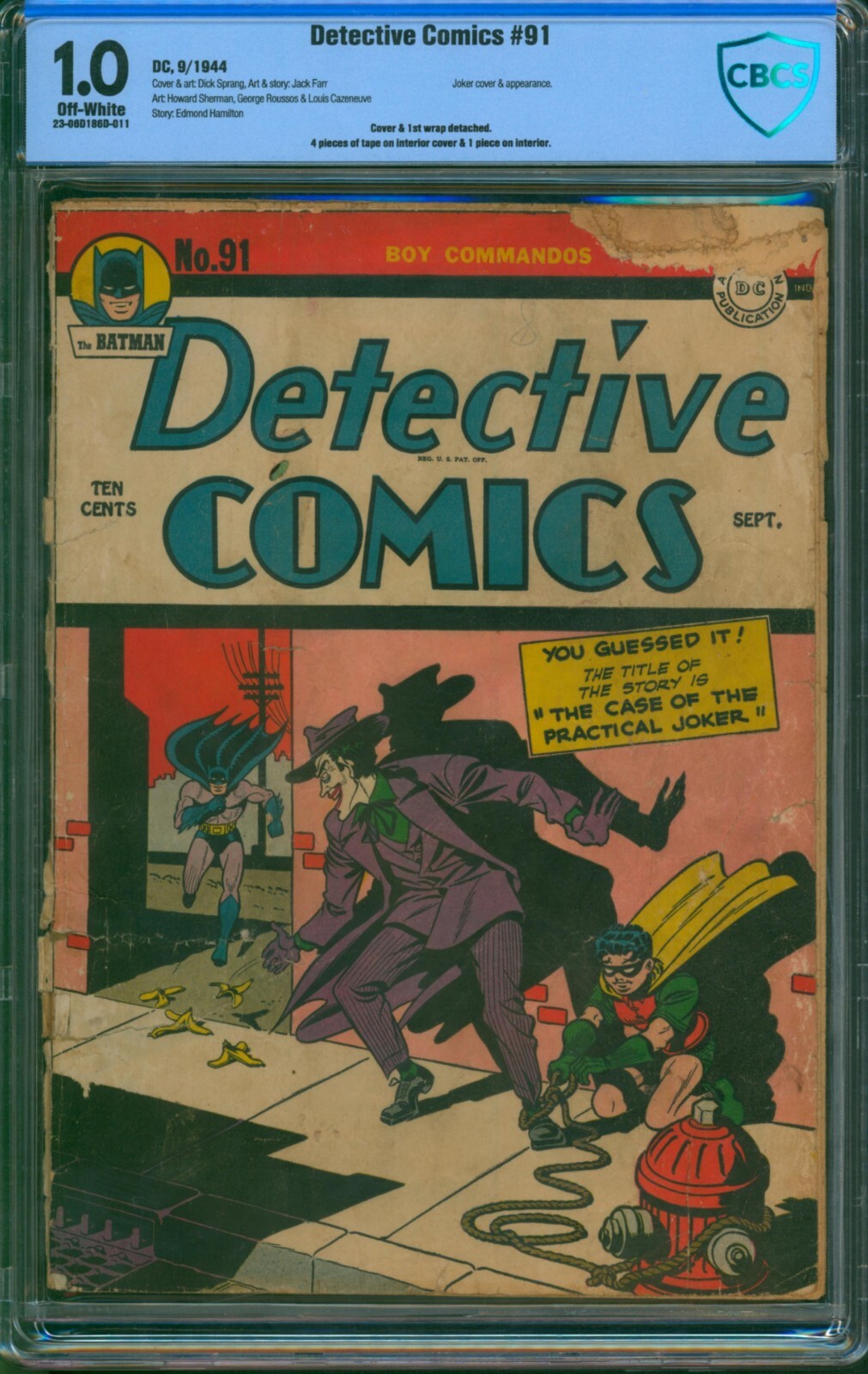 Detective Comics #91 🌟 CBCS 1.0 🌟 Joker Cover! Golden Age Batman DC ...