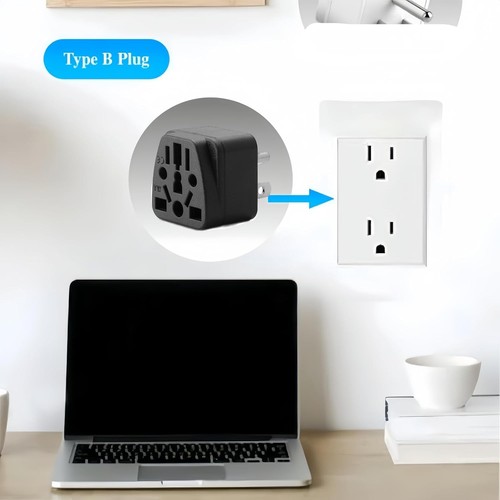 2 Pack US Travel Plug Adapter, EU,AU,UK,CN,to USA(Type B),Grounded ...