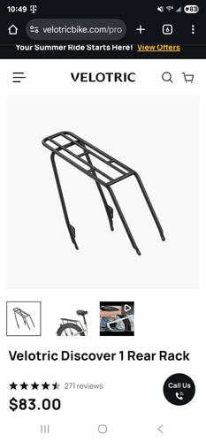 Velotric Rear Rack For Discover1 E-bike | eBay