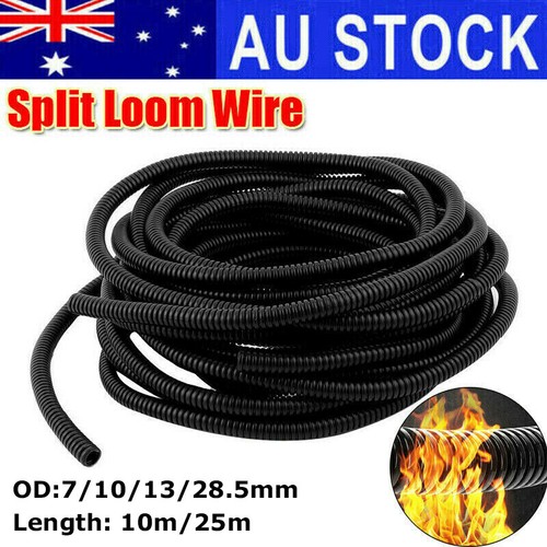 10M 25M PP Fireproof Split Loom Wire Tubing 7-28.5mm Cable Conduit Hose ...