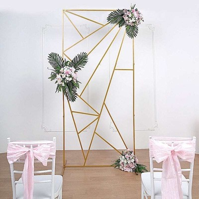 Gold Metal Rectangle Geometric BACKDROP STAND Wedding Arch Party ...