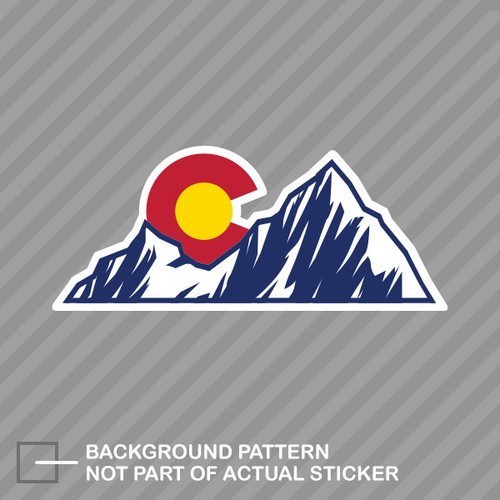 Colorado Mountain Sun Sticker Die Cut Decal CO Mountains Denver Boulder ...