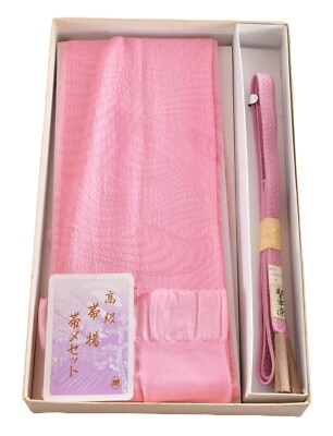 Japanese Kimono Obiage Scarf & Obijime Set Pink Unused | eBay