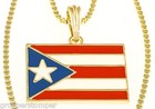 Puerto Rico Flag New Two Pendant Necklaces Set 24 & 30 Inch Box Link ...