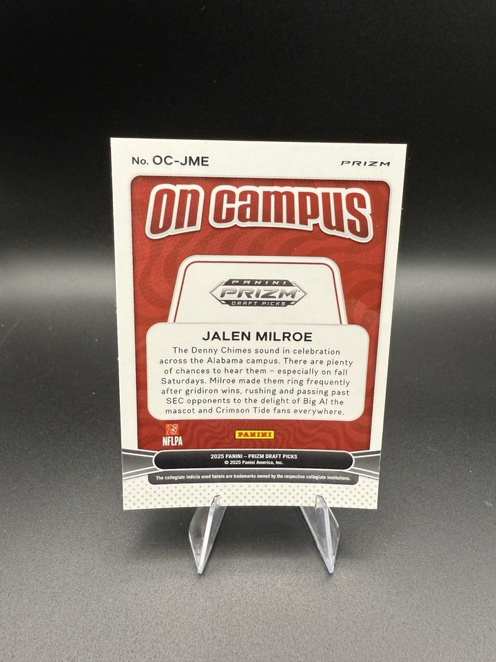 Jalen Milroe ON CAMPUS CASE HIT 2025 Prizm Draft Picks Alabama Seahawks ...