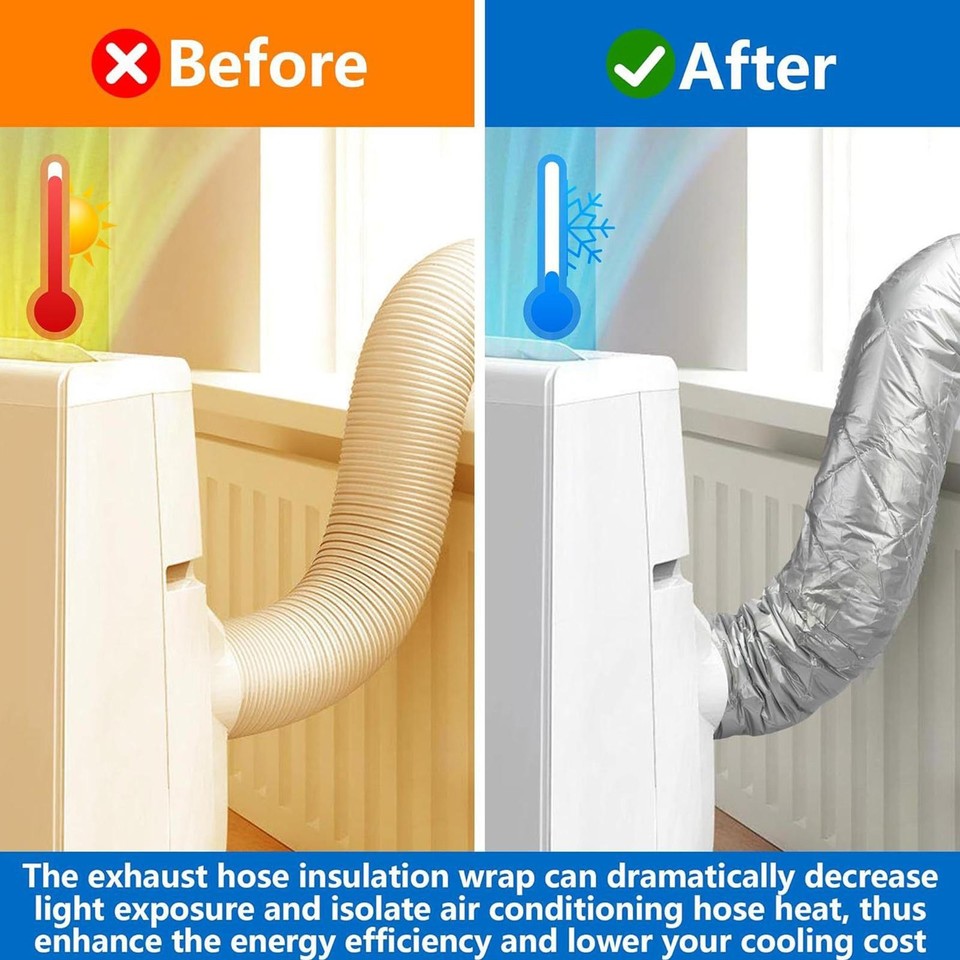 Portable AC Hose Insulation AC Duct Insulation Wrap Weatherproof Air | eBay