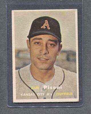 1957 Topps #402 Jim Pisoni (Athletics) Ex (Flat Rate Ship) | eBay