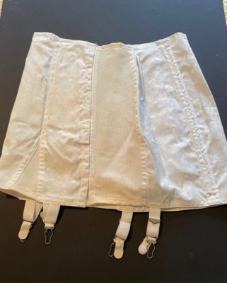 VINTAGE MONTGOMERY WARD BONED CORSET GIRDLE..OPEN BOTTOM.4 GARTERS ...