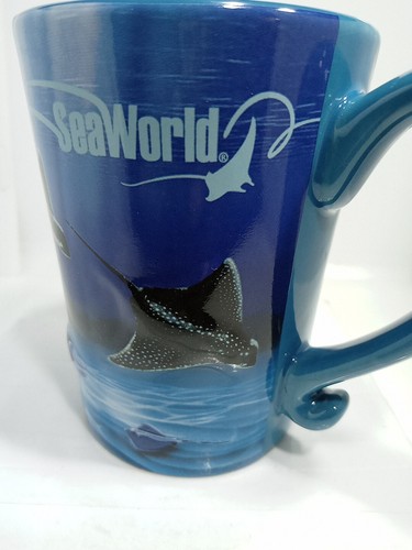 SEAWORLD COFFEE MUG. SEAWORLD STINGRAYS MUG. EMBOSSED STINGRAY Deco 3D ...