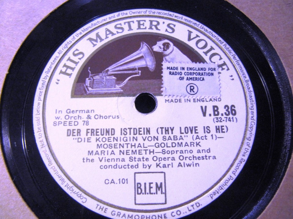 1929 Maria NEMETH Goldmark Queen of Sheba Der Freund is dein Karl Alwin ...