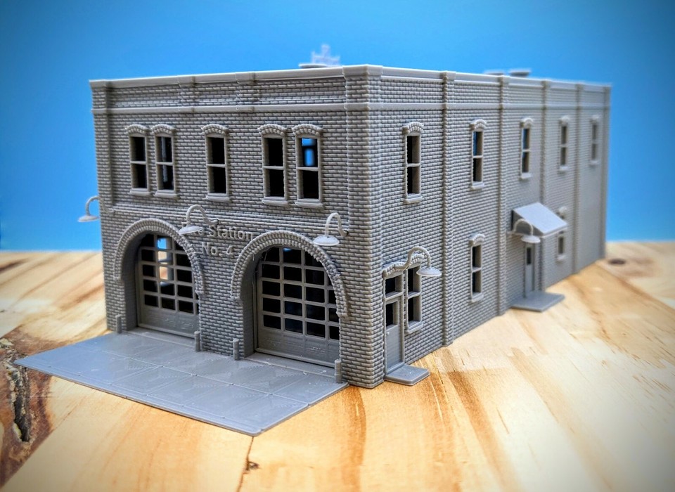N-Scale - Fire Station #4 Austin Texas - 1:160 Scale Building House | eBay