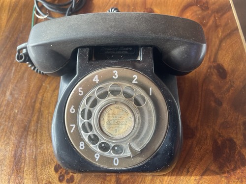 OLD VINTAGE BLACK BAKELITE ROTARY DIALING STANDARD TELEPHONE ARGENTINA ...