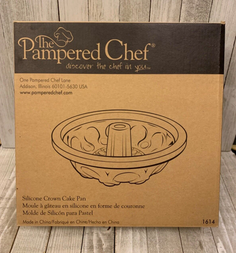 Retired Pampered Chef Silicone Crown Cake Bundt Pan #1614 W ...