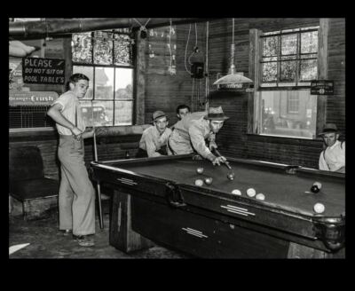 1940 Pool Hall PHOTO Billiards Great Depression General Store Vintage ...