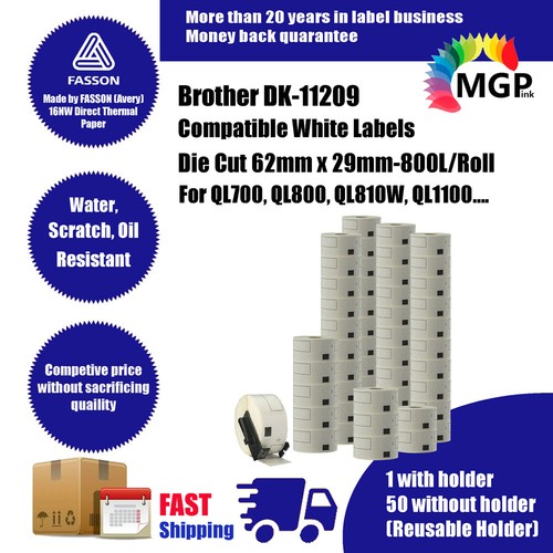 50+1 Compatible for DK-11209 Address Label-29mm x 62mm QL-500 QL-570 ...