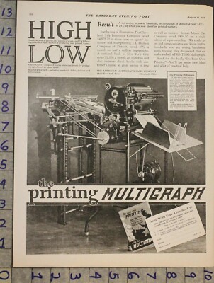 1925 MULTIGRAPH OFFICE PRINT PRESS MACHINE BUSINESS CLEVELAND DETROIT ...