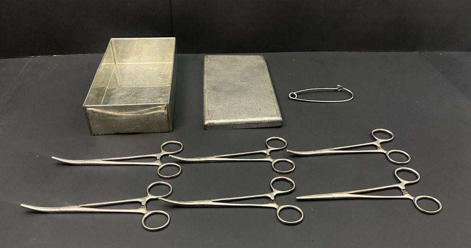 Pre WW2 Lot Locking Forceps Aesculap KNY Scheerer Germany Box ...