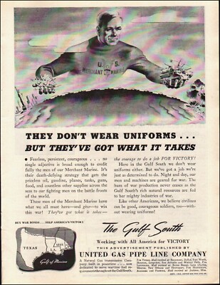 1943 Vintage ad United Gas Pipe Line co. Map Art The Gulf South 03/22 ...