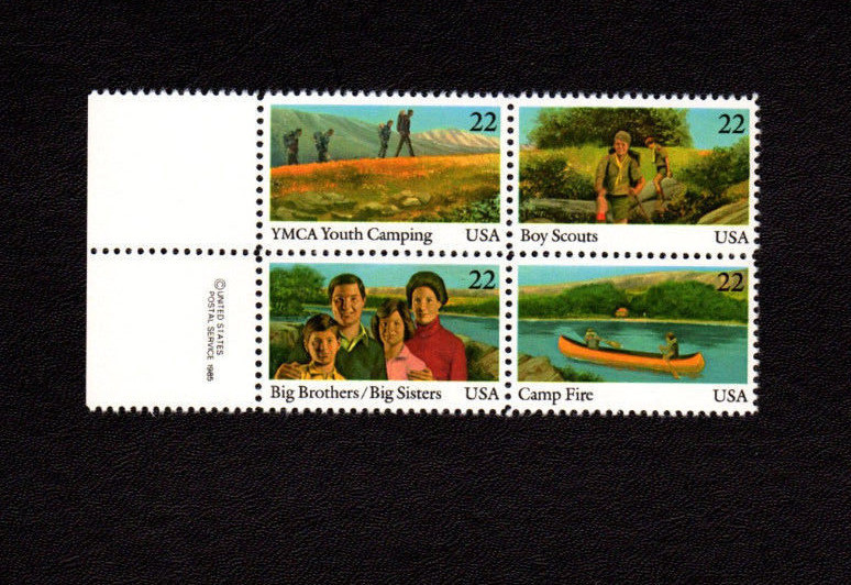 SCOTT # 2160-2163 Int'l Youth Year Issue U.S. Stamps MNH Margin Block ...