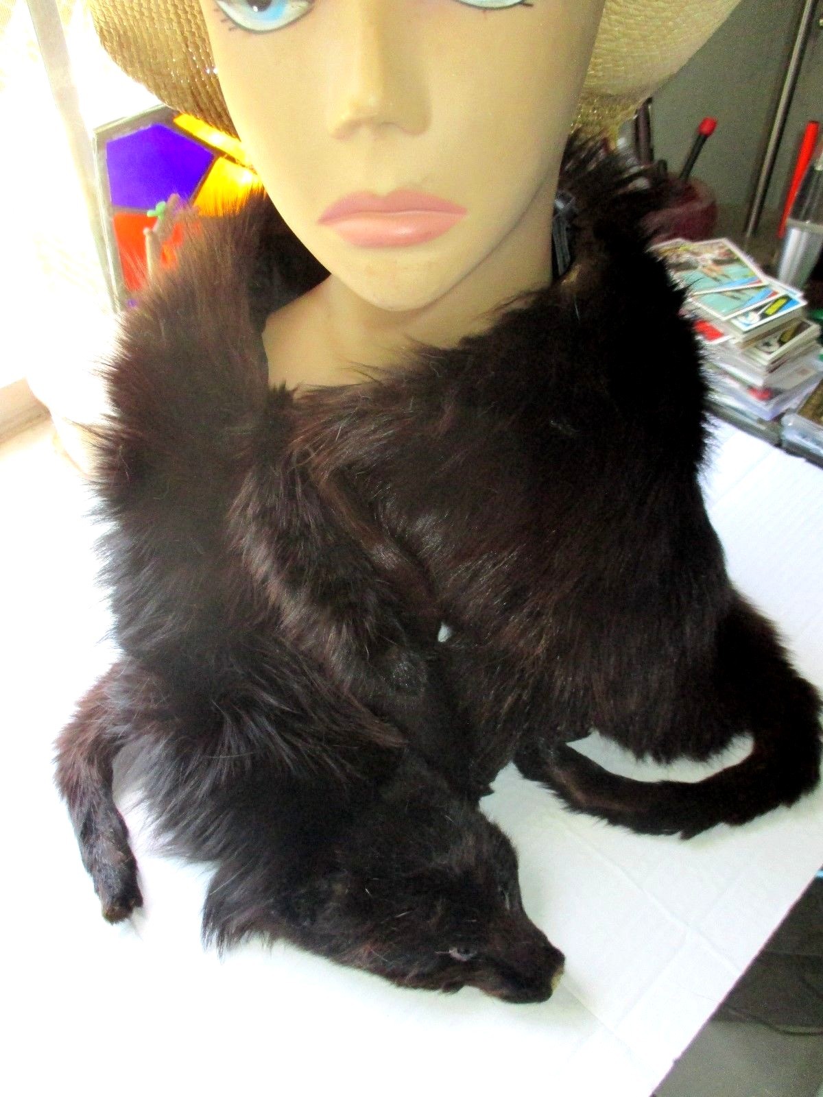 Vintage MINK or MARTIN Fur Pelt Collar Scarf ~~ L@@K… - Gem