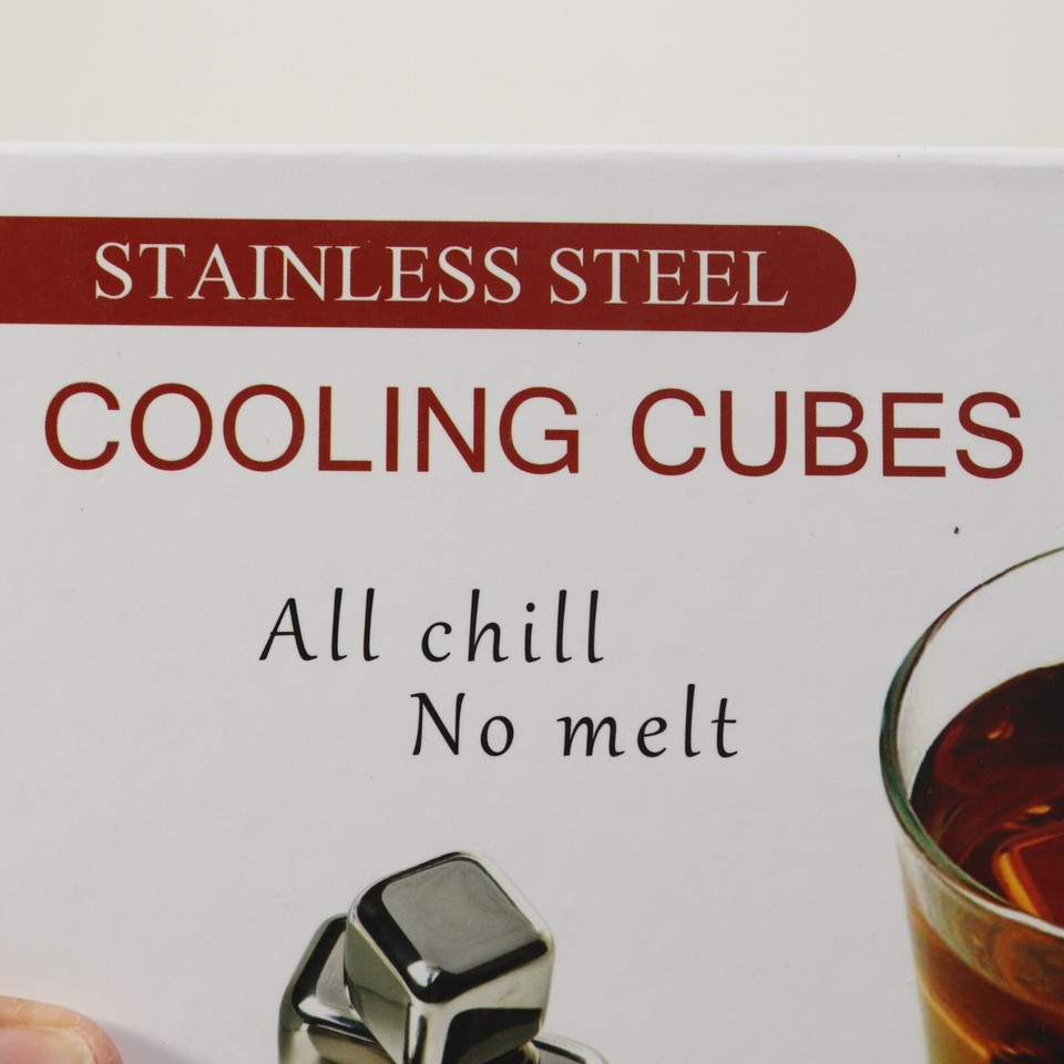 Cooling Cubes Stainless Steel Ice Cubes Set of 8 Reuseable Washable ...