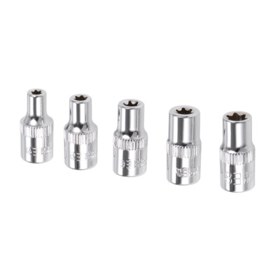 5 Pack 1/4-Inch Drive External Torx Shallow Socket Set E4 E5 E6 E7 E8 ...