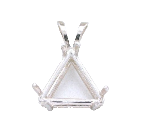 7mm Trilliant Gemstone Gem Stone Pendant Sterling Silver Prenotched ...