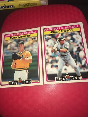 1989 Topps KayBee Superstars of Baseball #21 Mark McGwire #3 Jose ...
