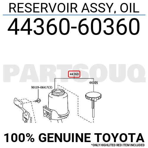 4436060360 Genuine Toyota RESERVOIR ASSY OIL 44360-60360 for sale ...