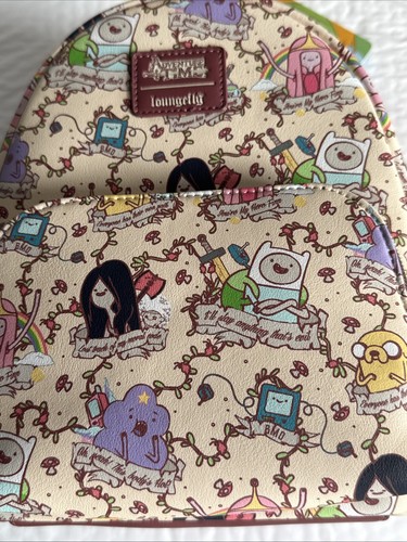 Loungefly Adventure Time Banner Mini Backpack All Over Print Finn Jake ...