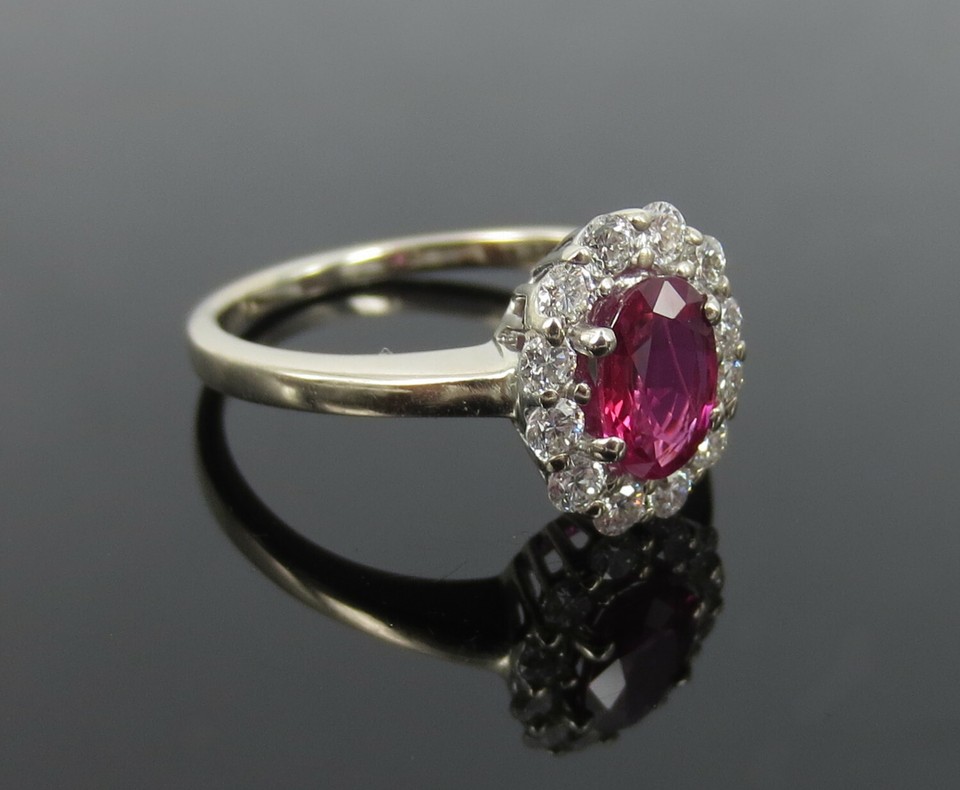 Fine 1.0ct Mogok Ruby & 0.60ct Diamond 18K Yellow Gold Cocktail Ring | eBay