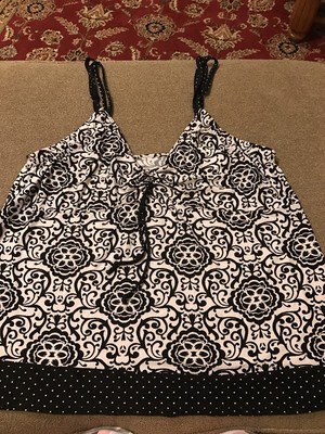 Gilligan & O'Malley V-neck Sleepwear Tank Top Thin Strap XXL Black ...