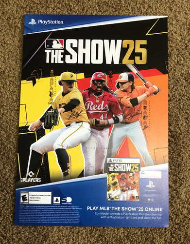 MLB The Show 25 Skenes Elly Gunnar Video Game Store Signage Mylar ...