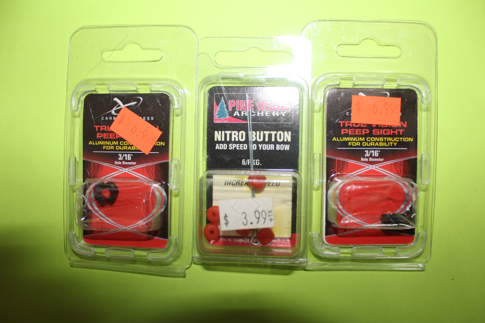 2ea. Carbon Express Aluminum Peep Sight + Orange Ridge Pin Nitro ...
