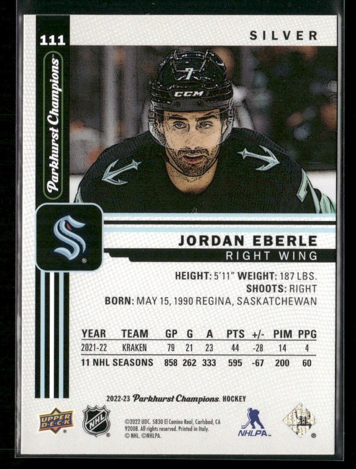 2022-23 Upper Deck Parkhurst Champions - Jordan Eberle #111 Silver | eBay