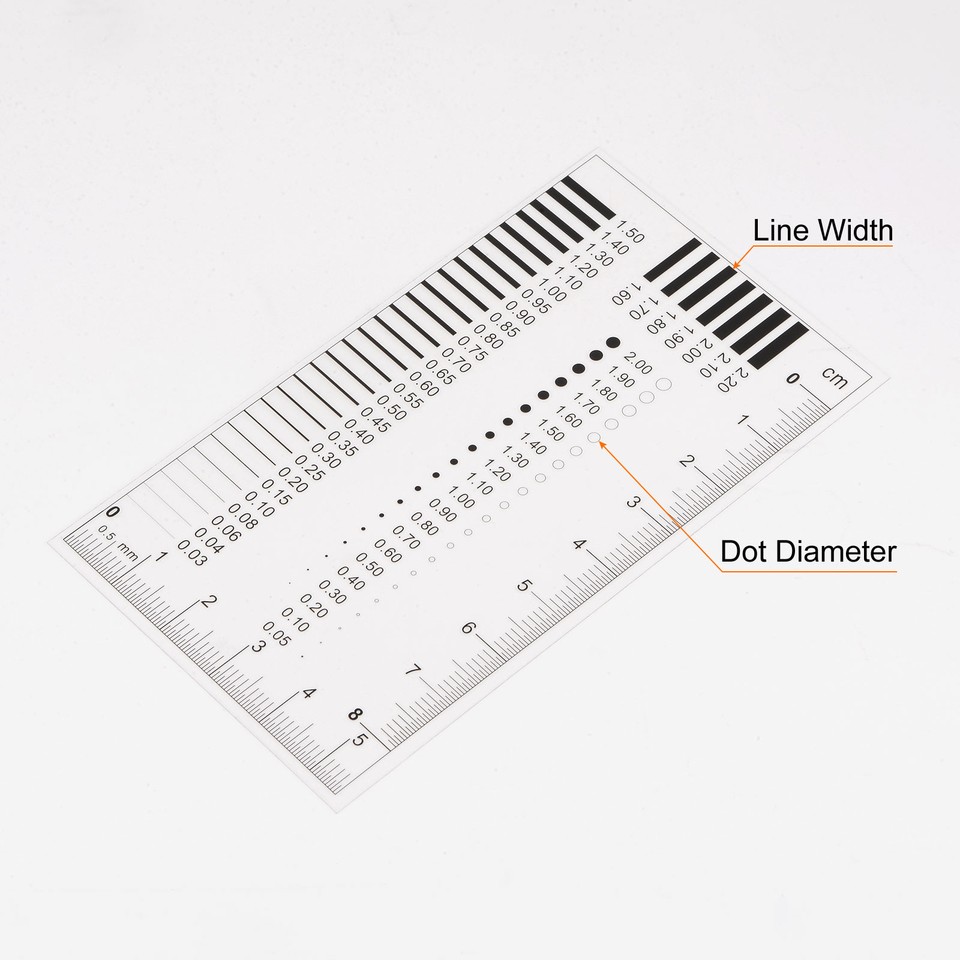 Transparency SEC Size Estimation Chart 8x5.5cm 0.2mm Diameter Line | eBay