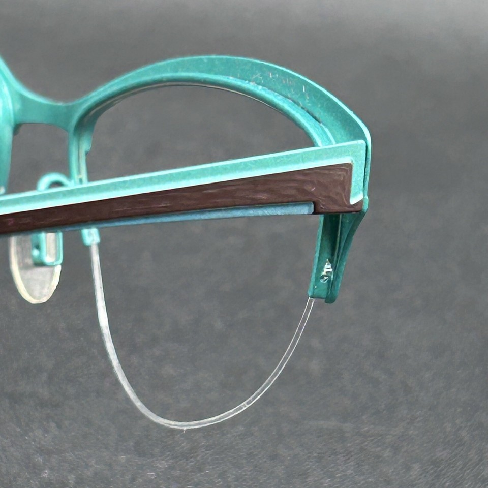 Fysh 3571 UK Half-Rim Eyeglasses Frame Brown Green Urban 52-18-140 EUC ...