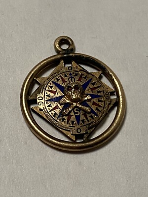 VTG K C Knights of Columbus 2 Sided Pendant Skull Bones Compass On Back ...
