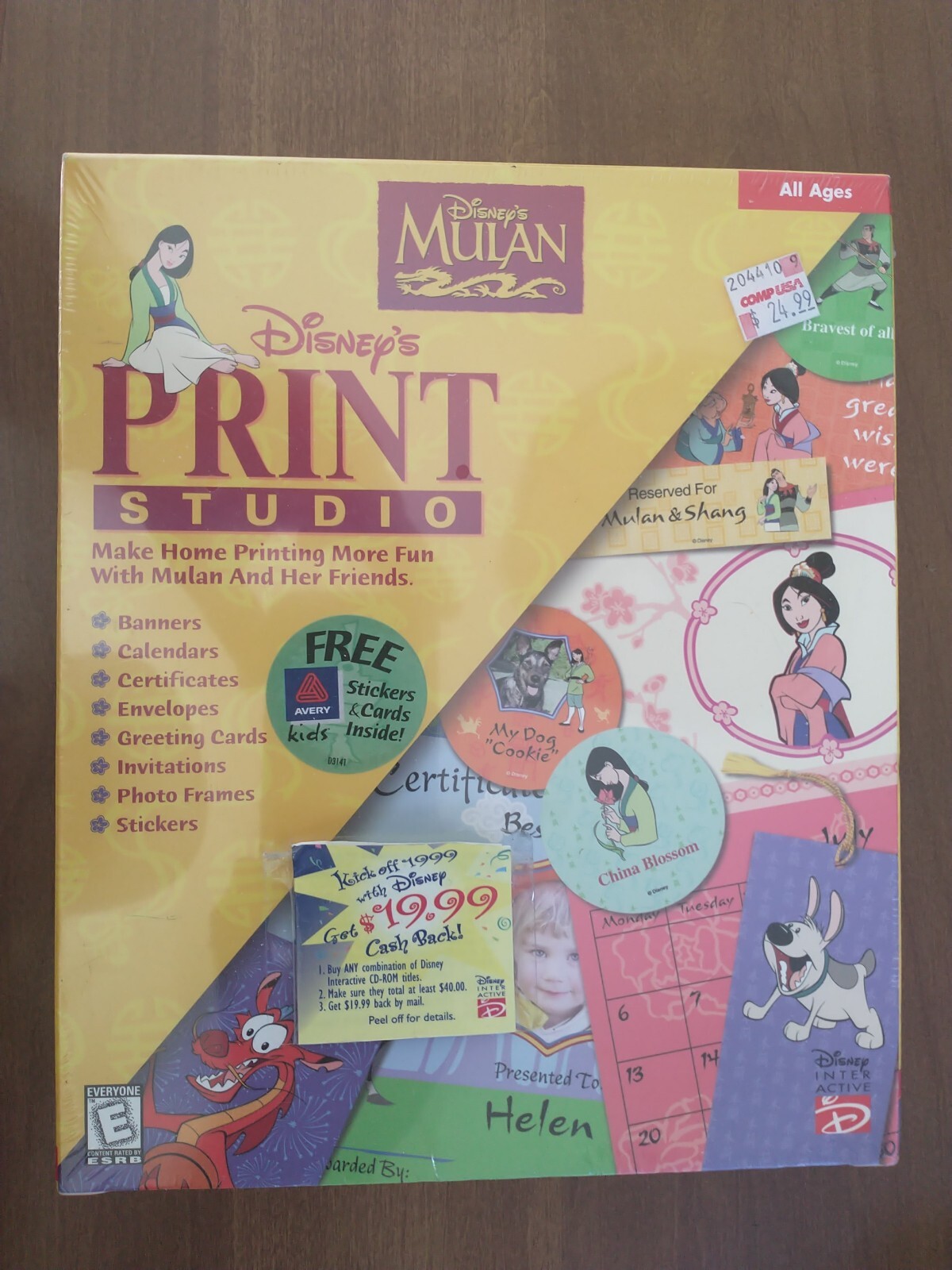 Vtg Disney's Mulan Print Studio Software New Arts Crafts Project Kids ...