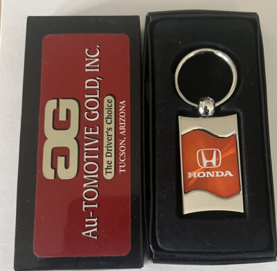 Honda Rectangle Wave Key Fob Ring Keychain Orange NEW IN BOX | eBay