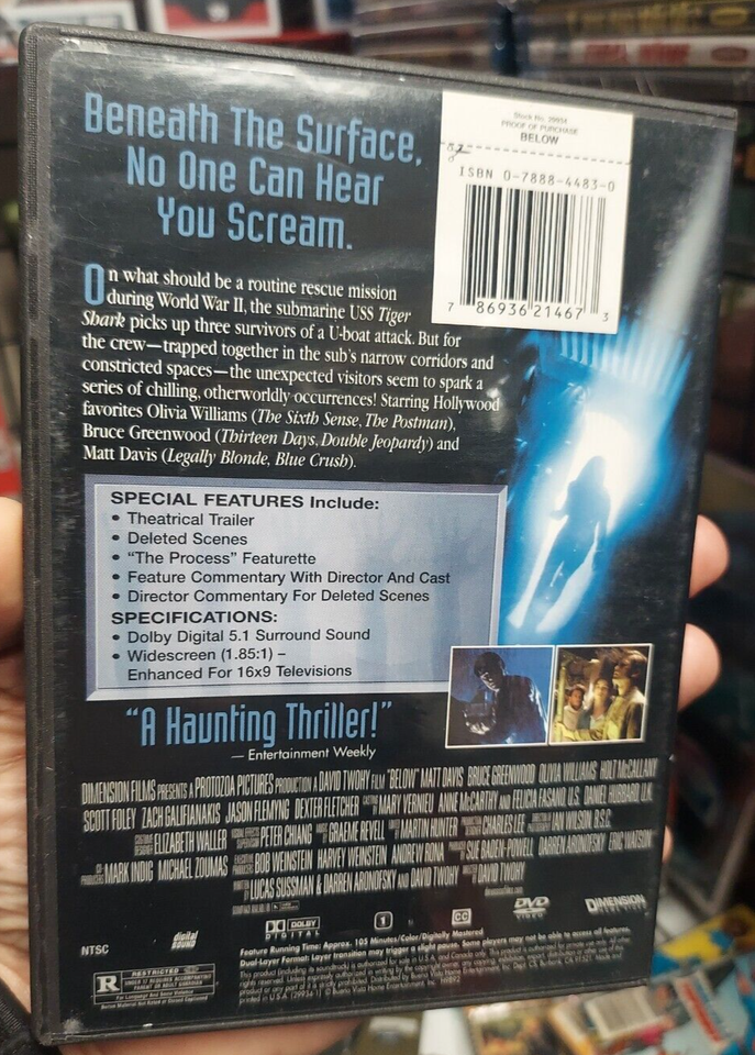 BELOW dvd WWII meets Poltergeist RARE horror David Twohy Bruce Greenwood 191329201701| eBay