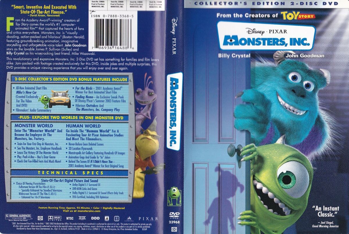 Monsters Inc Blu Ray Cover Monsters Inc Blu Ray Cover